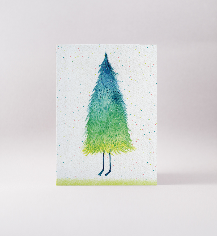 Barefoot Xmas Tree Card – Surfing Sloth